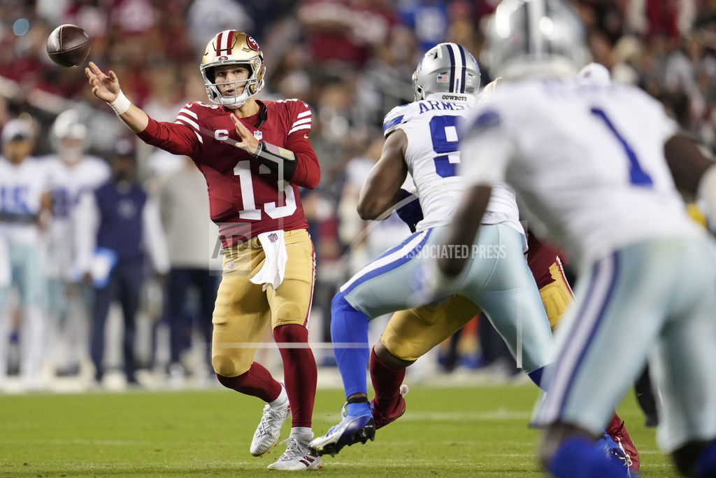 Brock Purdy throws 4 TD passes to lead the 49ers past the Cowboys 42-10 ...